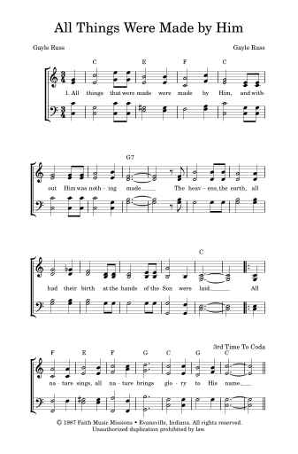 All Things Were Made by Him - SATB — Faith Music Missions