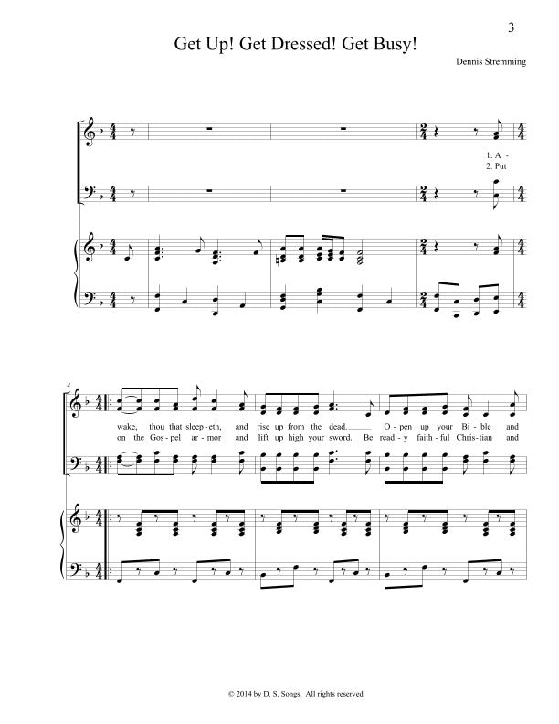 Get Up! Get Dressed! Get Busy! - SATB & Piano — Faith Music Missions