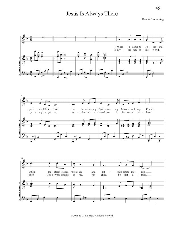 Jesus Is Always There - SAB & Piano — Faith Music Missions